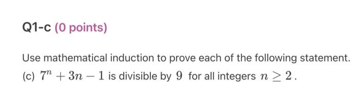 Solved Use mathematical induction to prove each of the | Chegg.com