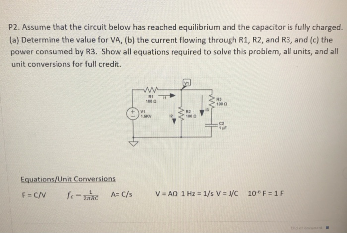Solved P2. Assume that the circuit below has reached | Chegg.com
