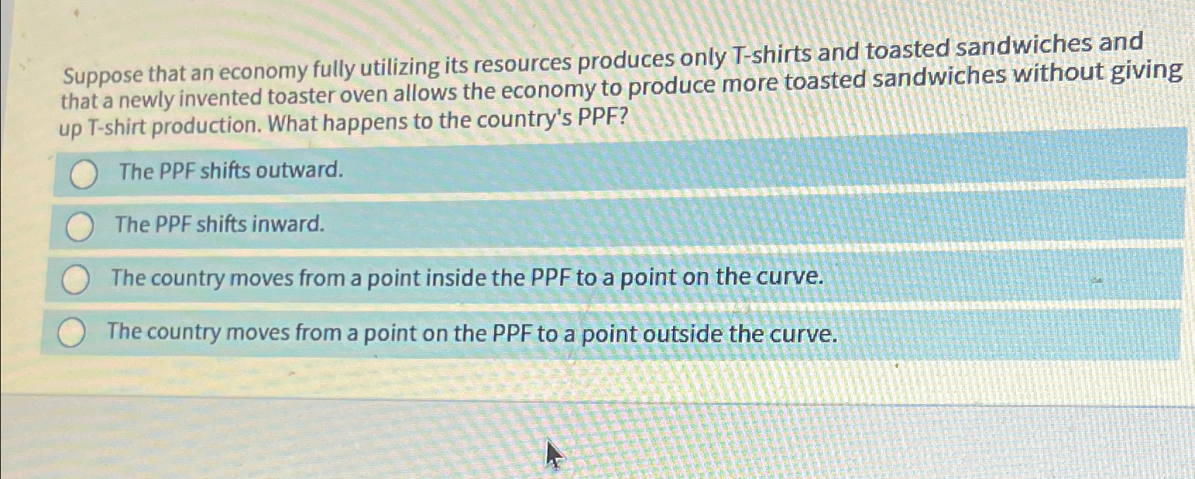 Solved Suppose that an economy fully utilizing its resources | Chegg.com