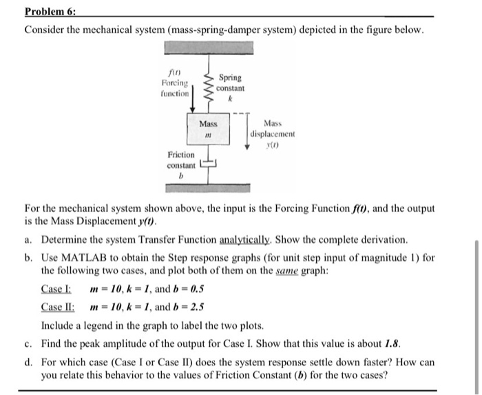 Solved Problem 6: Consider the mechanical system | Chegg.com