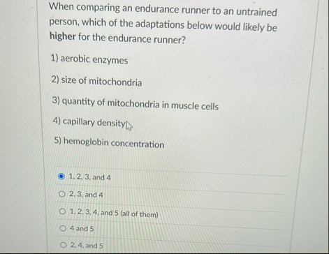 Solved When comparing an endurance runner to an untrained | Chegg.com