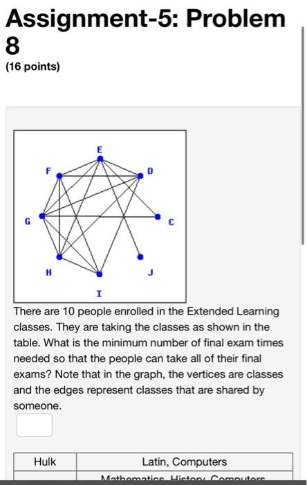 Solved Assignment-5: Problem 8 (16 points) There are 10 | Chegg.com