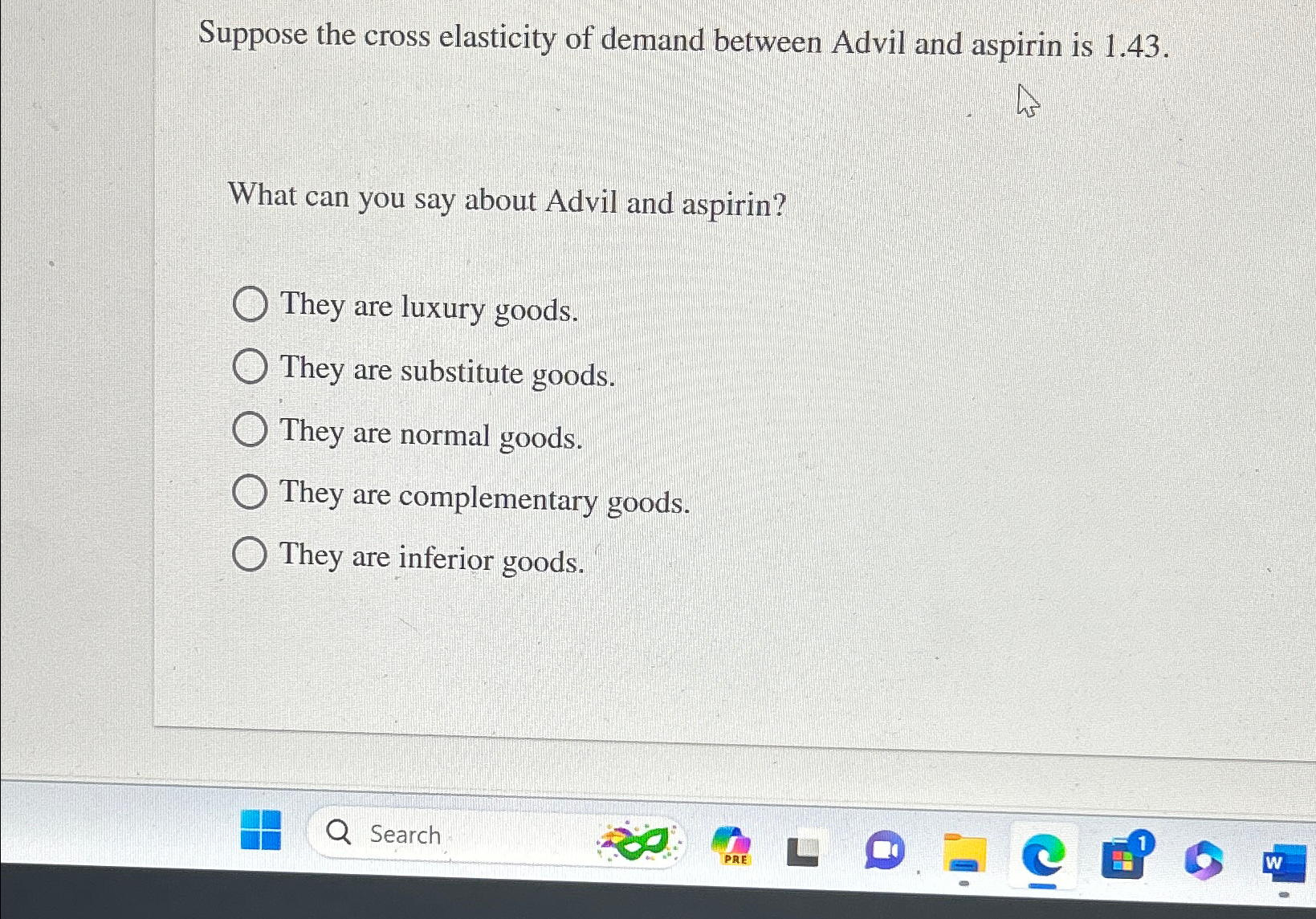 Solved Suppose the cross elasticity of demand between Advil | Chegg.com