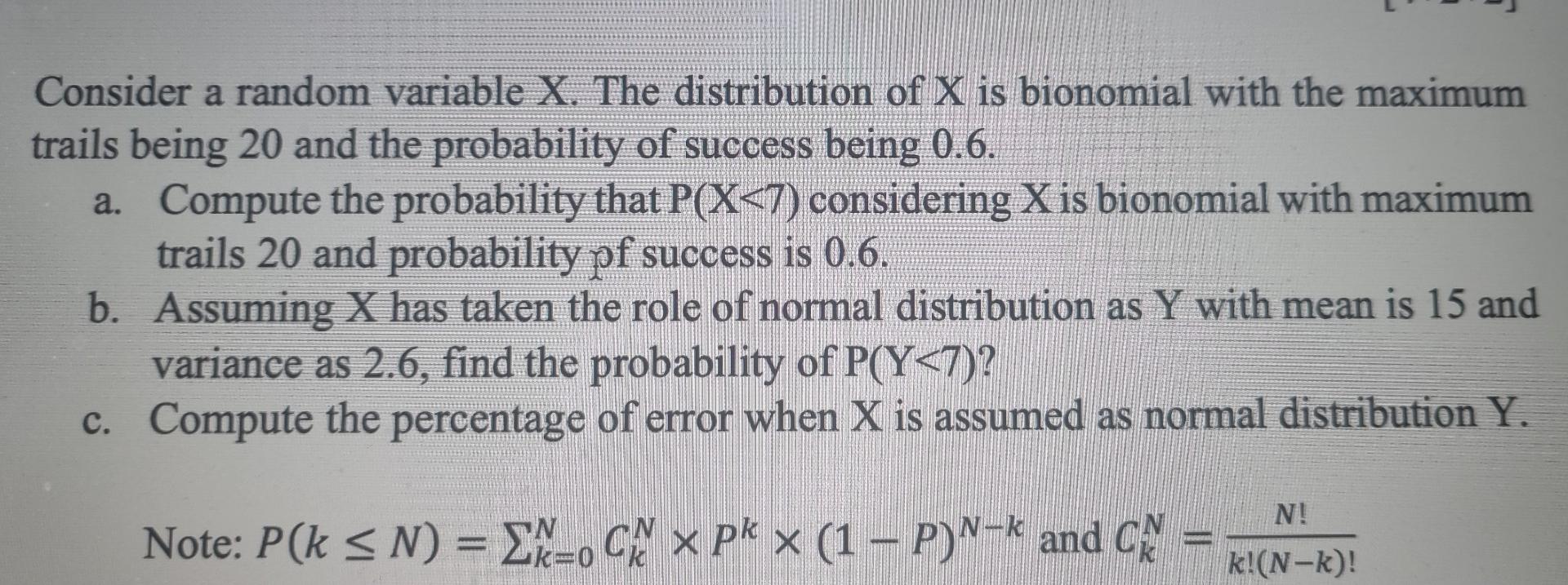 Solved Consider a random variable X. The distribution of X | Chegg.com