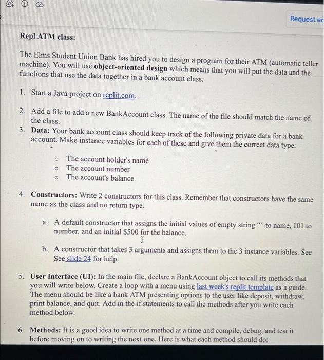 Solved 2. Add a file to add a new BankAccount class. The | Chegg.com