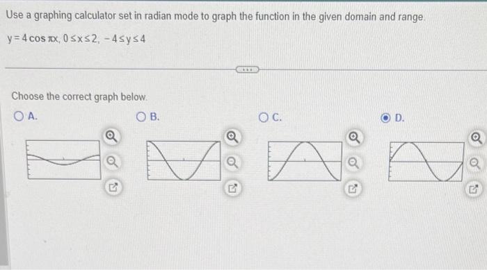 Solved Use a graphing calculator set in radian mode to graph | Chegg.com