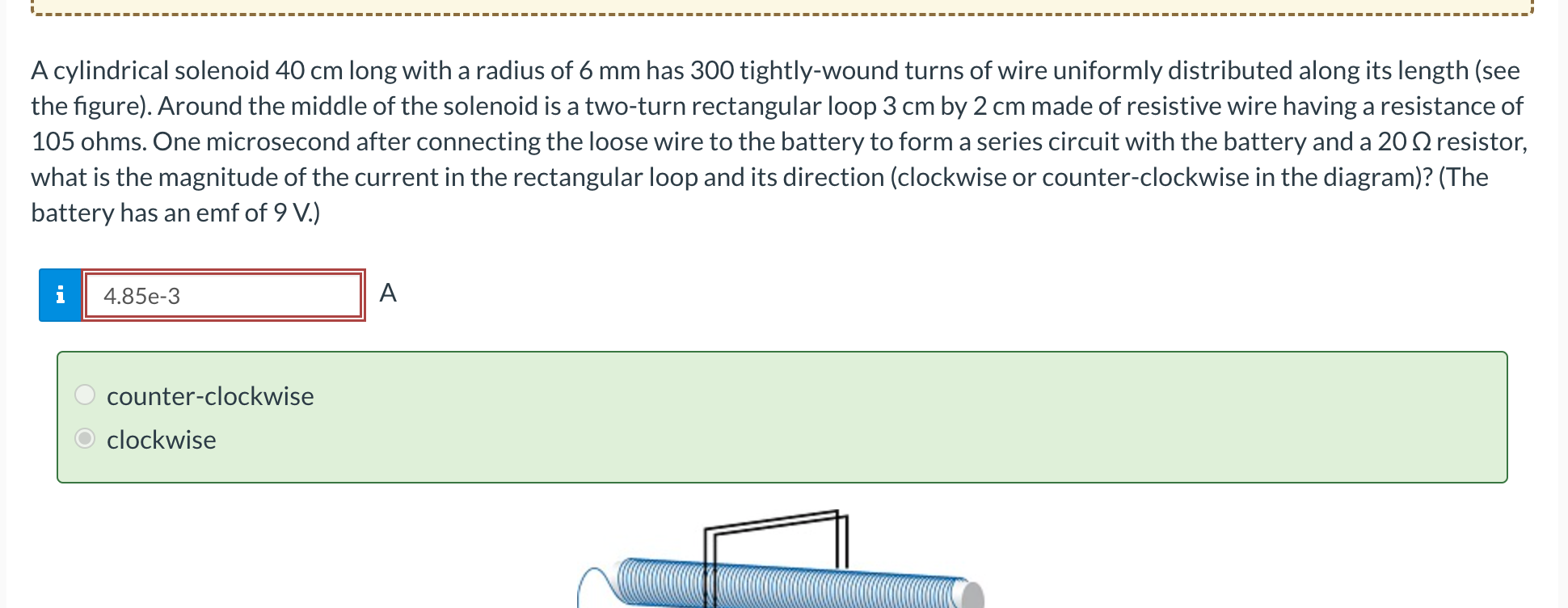 Solved A cylindrical solenoid 40 ﻿cm long with a radius of 6 | Chegg.com