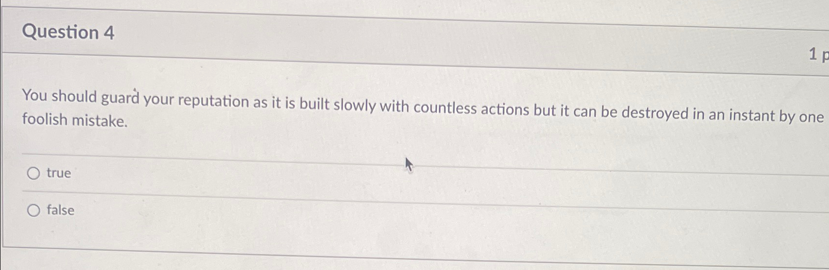 Solved Question 4you Should Guard Your Reputation As It Is
