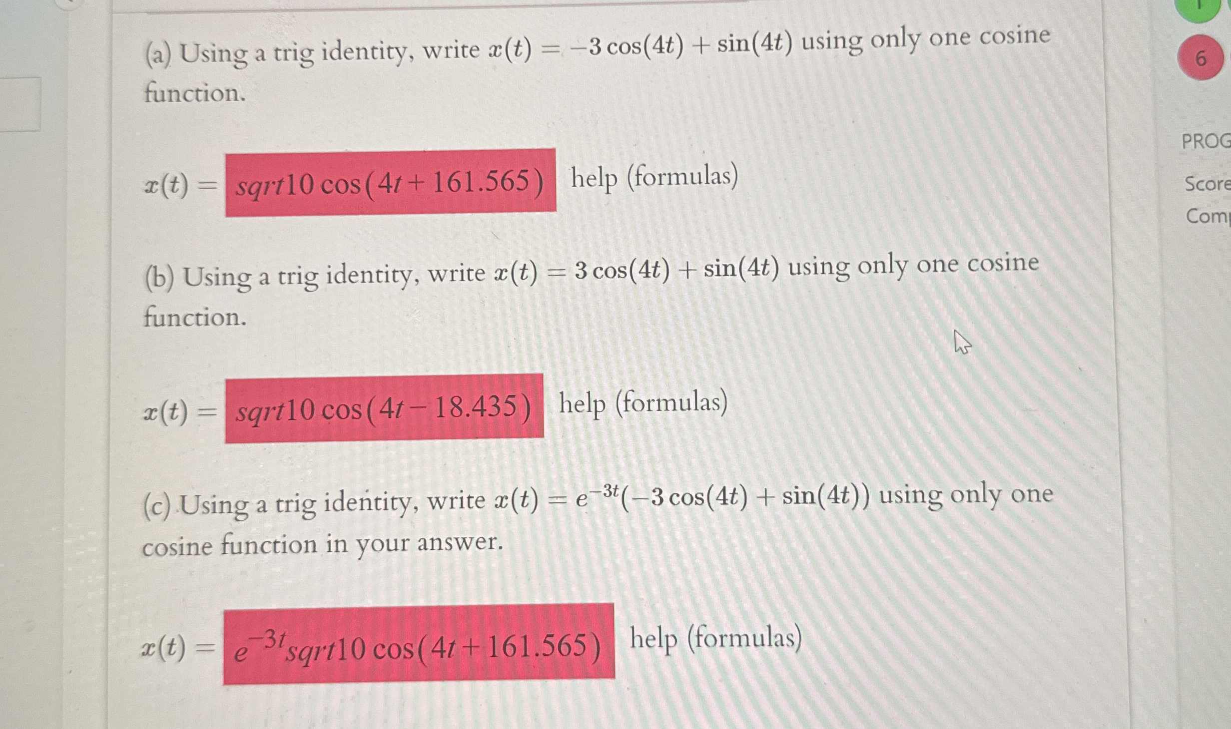Solved (a) ﻿Using a trig identity, write | Chegg.com