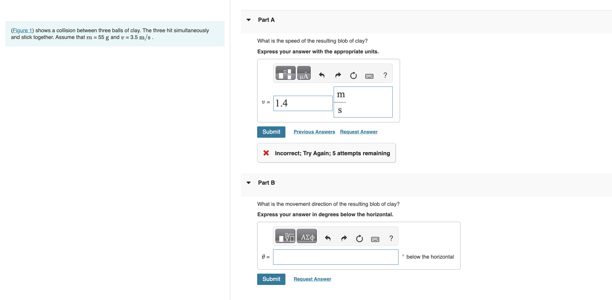 Part A(Figure 1) ﻿shows a collision between three | Chegg.com