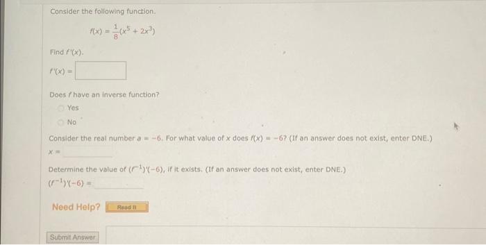 Solved Consider the following function. f(x)=81(x5+2x3) Find | Chegg.com
