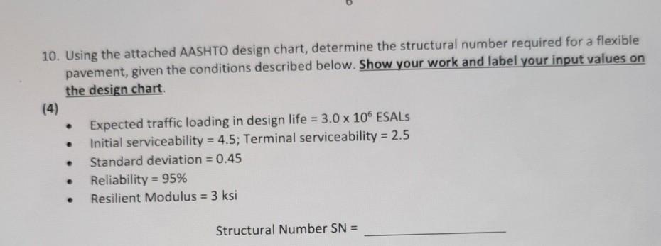 Solved 10. Using the attached AASHTO design chart, determine | Chegg.com