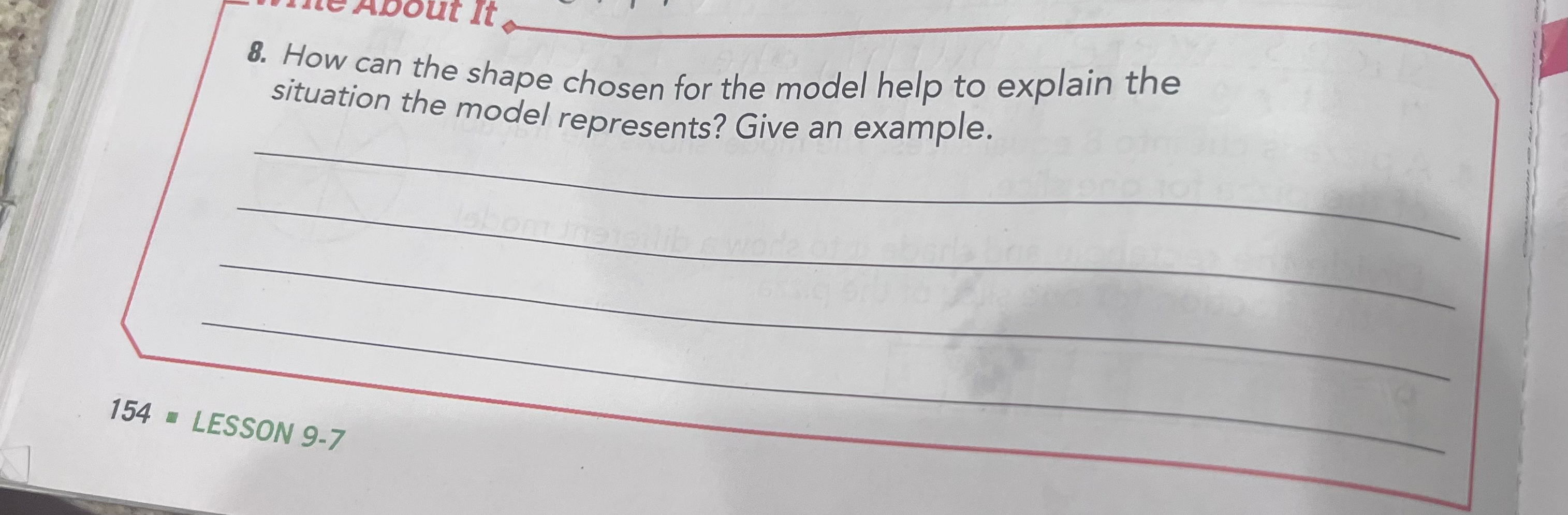 Solved How can the shape chosen for the model help to | Chegg.com