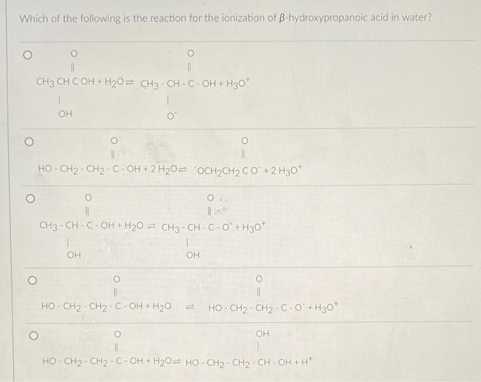 Solved Which of the following is the reaction for the | Chegg.com