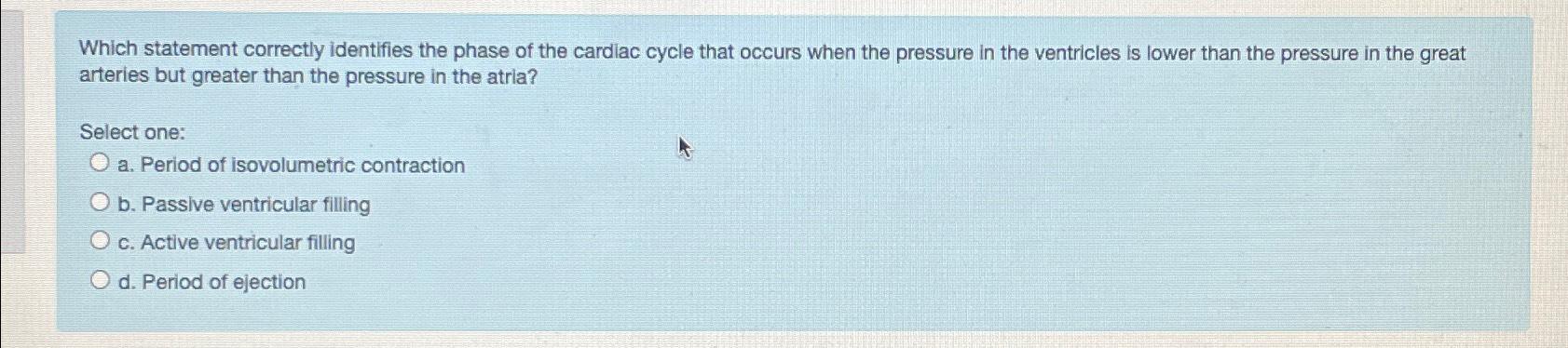 Solved Which statement correctly identifies the phase of the | Chegg.com
