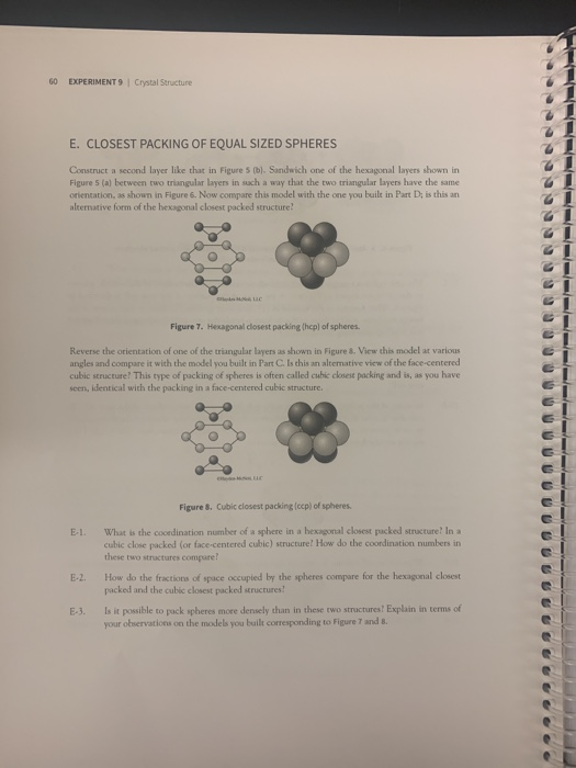 56 EXPERIMENT 9 | Crystal Structure Procedure A. | Chegg.com