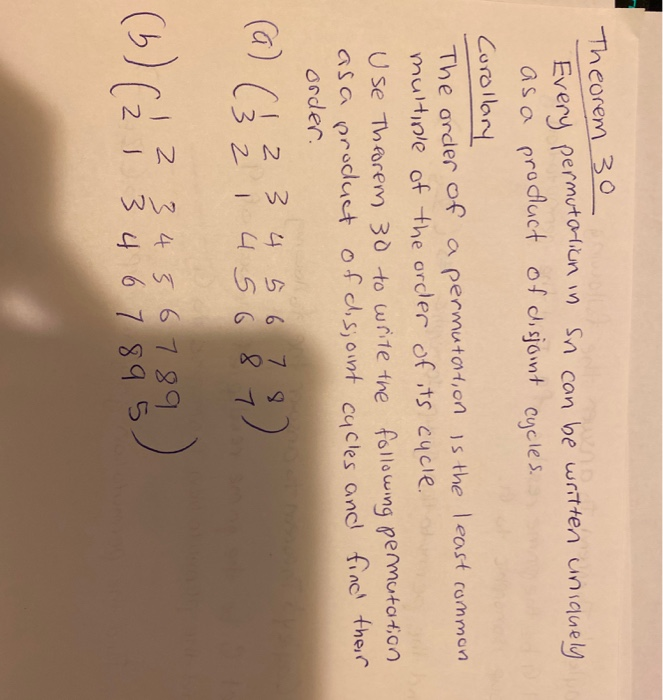 Solved Theorem 30 Every permutation in Sn can be written | Chegg.com