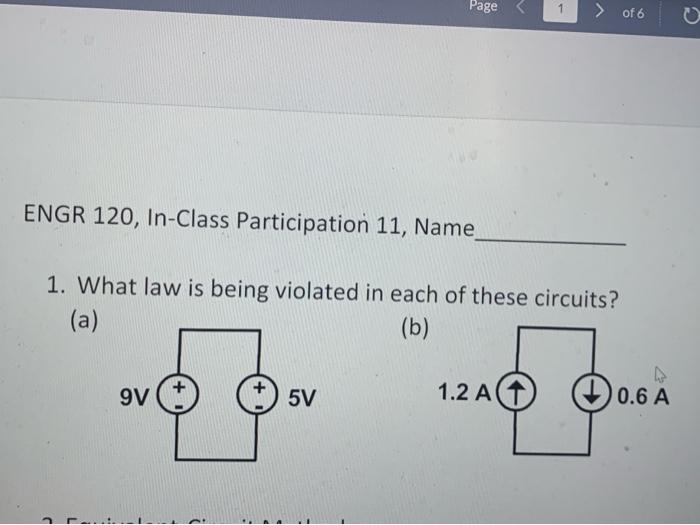 Solved ENGR 120, In-Class Participation 11, Name 1. What law | Chegg.com