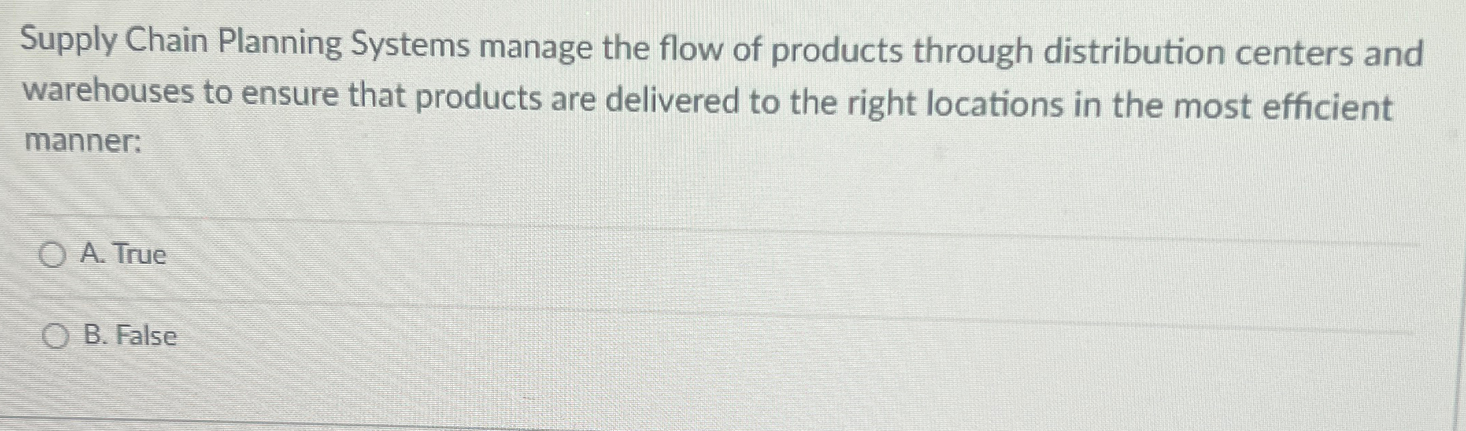 Solved Supply Chain Planning Systems manage the flow of | Chegg.com
