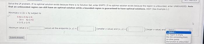 Solved Minimize c=2x+4y subject to | Chegg.com