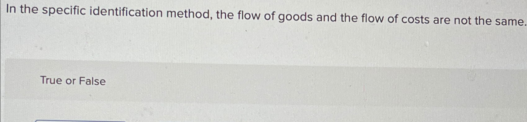 Solved In the specific identification method, the flow of | Chegg.com