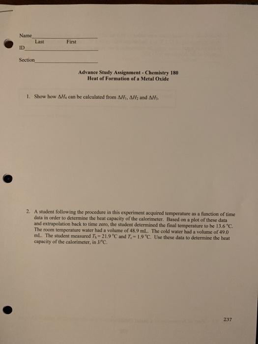 Solved Name Last First ID Section Advance Study Assignment - | Chegg.com