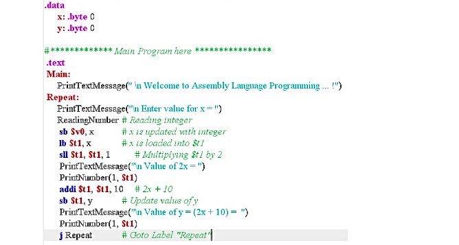 Solved data x : byte 0y: byte 0 \#*************:Maln Program | Chegg.com