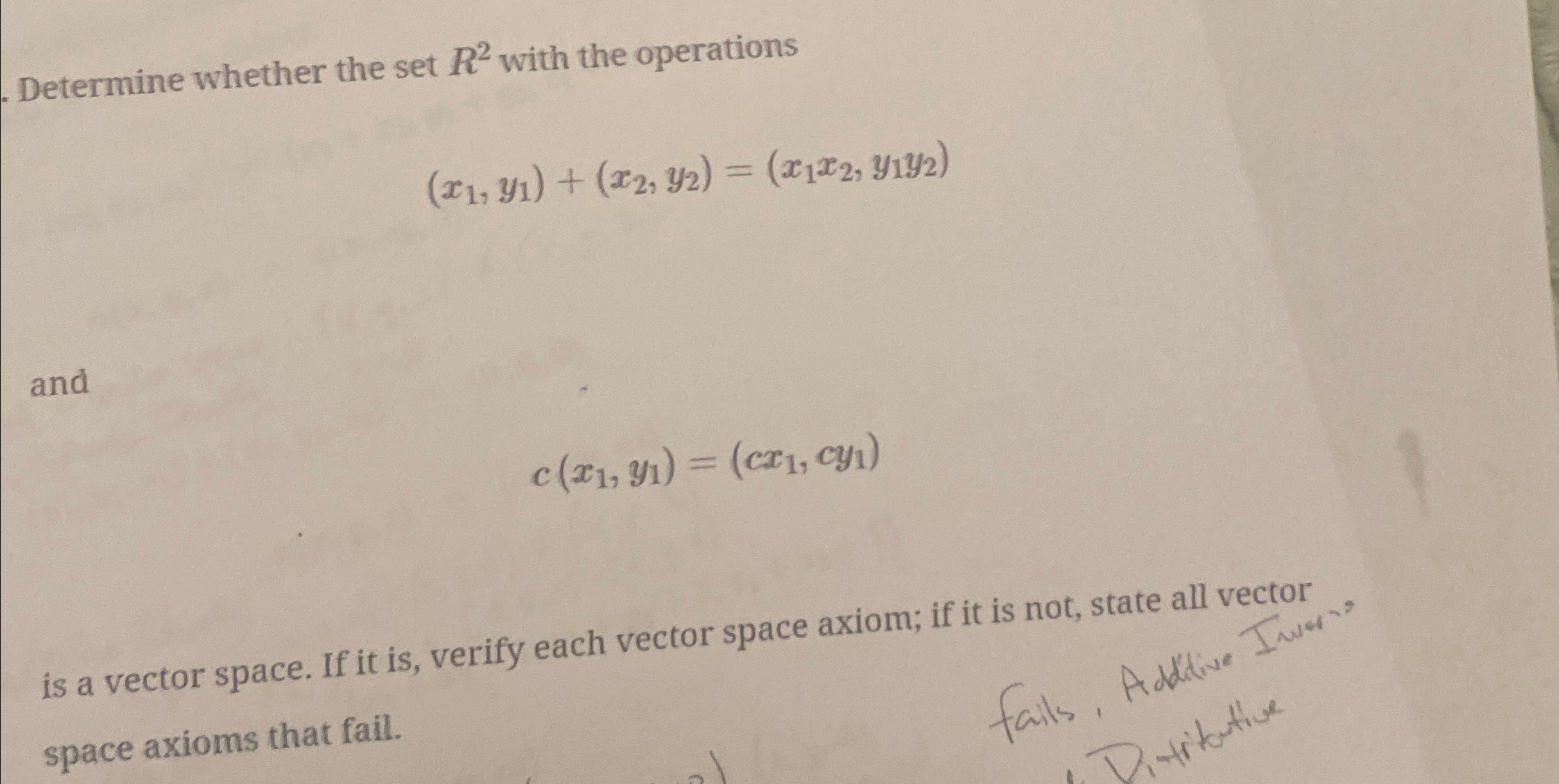 Solved Determine whether the set R2 ﻿with the | Chegg.com