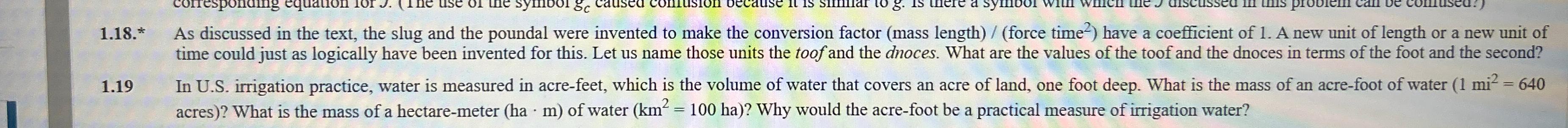 Solved 1.19 ﻿In U.S. ﻿irrigation practice, water is measured | Chegg.com