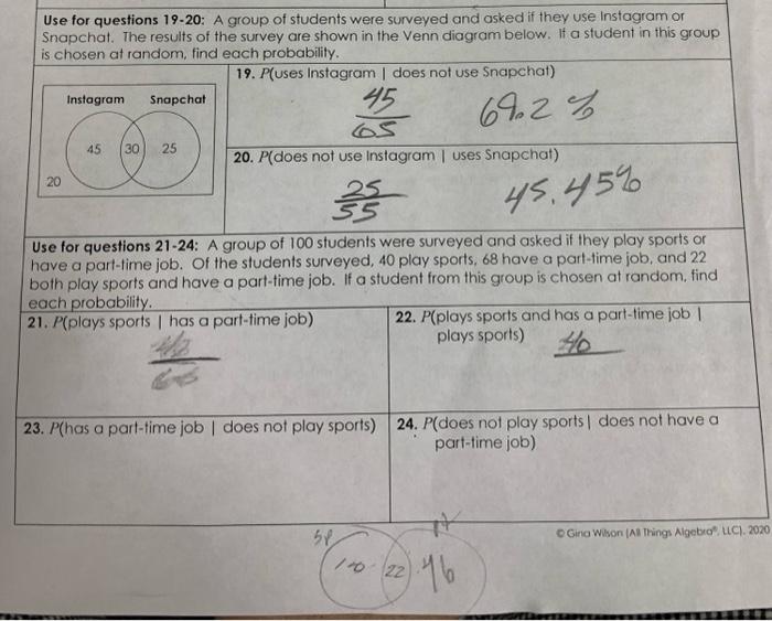 Solved Use for questions 19-20: A group of students were | Chegg.com