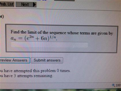 Solved Find the limit of the sequence whose terms are given | Chegg.com