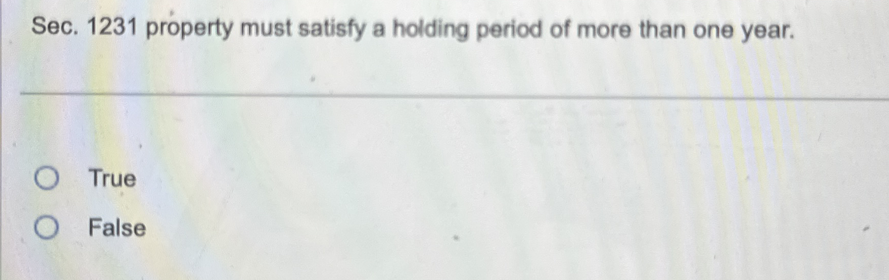 Solved Sec. 1231 ﻿property must satisfy a holding period of | Chegg.com