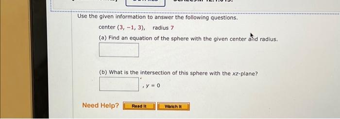 Solved Find an equation of the sphere that passes through | Chegg.com