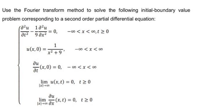 Solved Use the Fourier transform method to solve the | Chegg.com