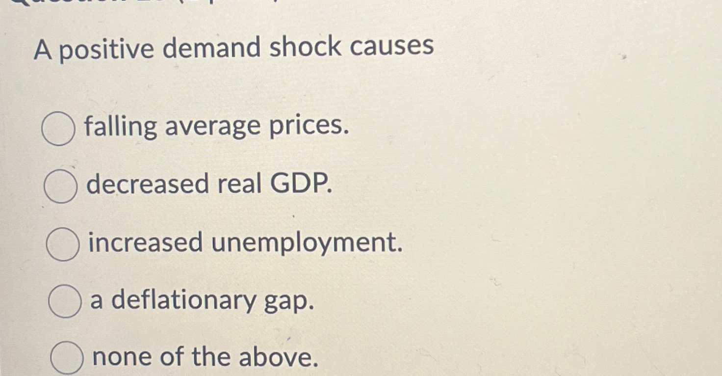 Solved A positive demand shock causesfalling average | Chegg.com