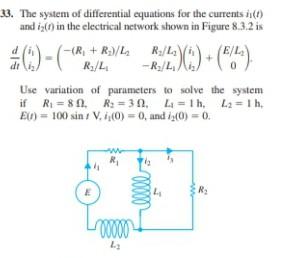 Solved 33. The system of differential equations for the | Chegg.com