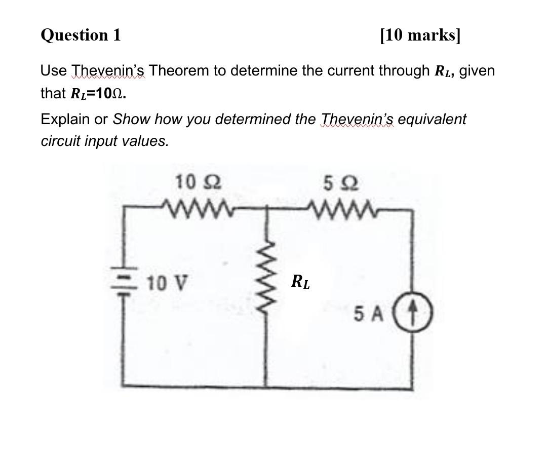 Solved Use Thevenin's Theorem to determine the current | Chegg.com