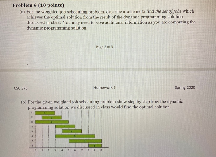 Problem 6 (10 points) (a) For the weighted job | Chegg.com