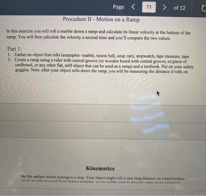 In this exercise you will roll a marble down a ramp | Chegg.com