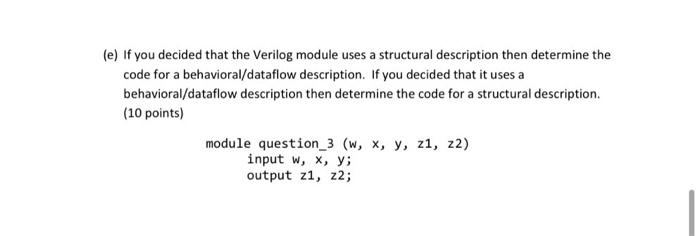 Solved Question 3: Consider the following Verilog model: | Chegg.com