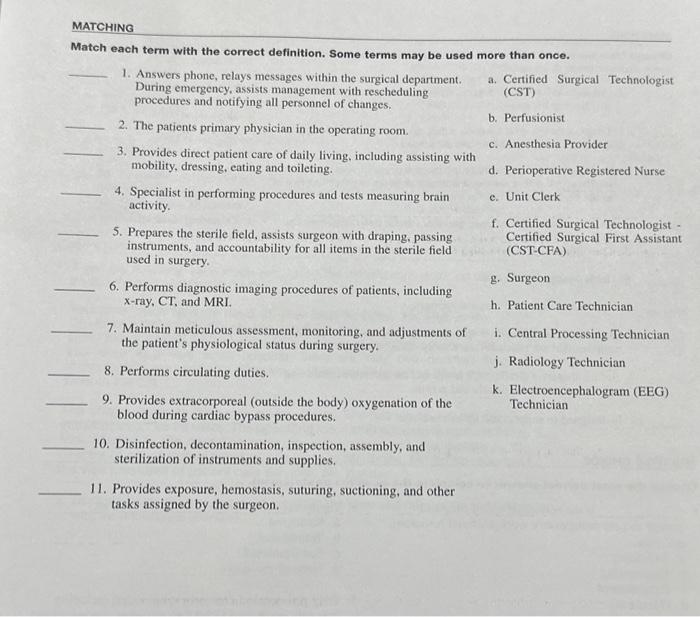 Solved Match each term with the correct definition. Some | Chegg.com