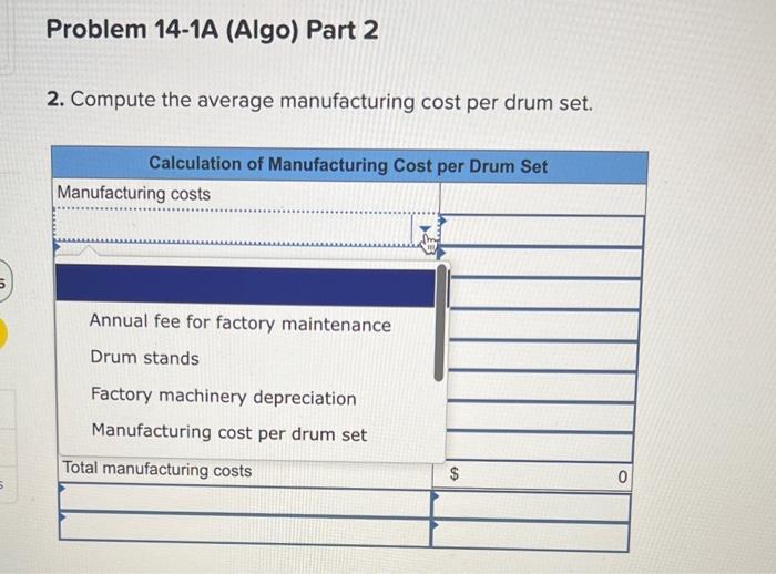 Solved Problem 14-1A (Algo) Classifying costs and computing | Chegg.com