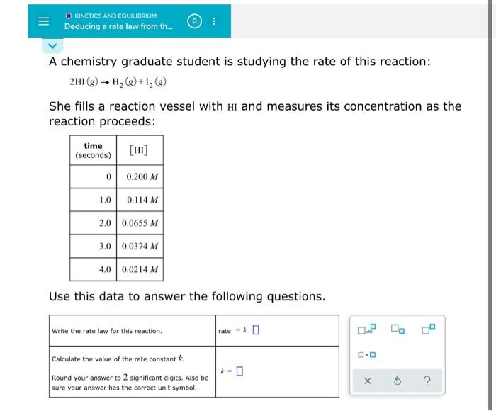 Solved OKINETICS AND EQUILIBRIUM Deducing a rate law from | Chegg.com