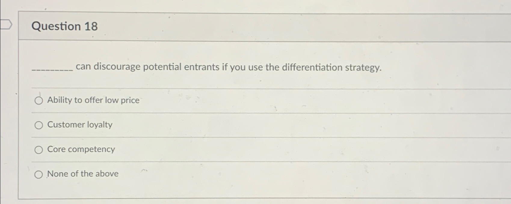 Solved Question 18can discourage potential entrants if you | Chegg.com