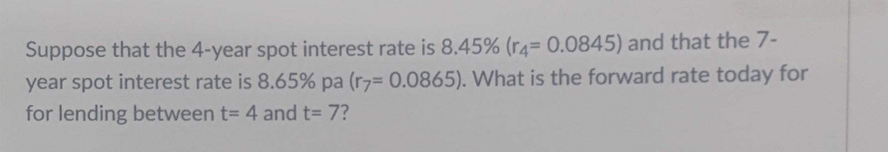 Solved Suppose that the 4-year spot interest rate is | Chegg.com