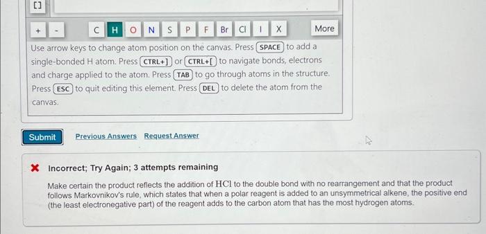 Solved Part C Draw the molecule by placing atoms on the grid | Chegg.com