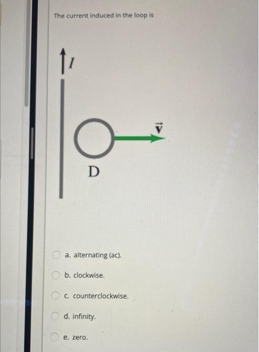 Solved The current induced in the loop is a. alternating | Chegg.com
