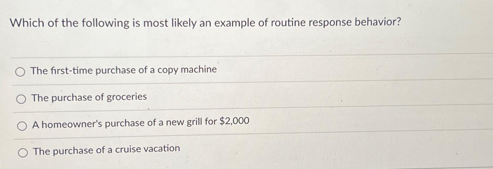 Solved Which of the following is most likely an example of | Chegg.com