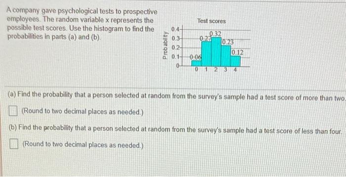 Solved A company gave psychological tests to prospective | Chegg.com