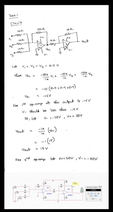 Solved Project:- Design and simulate an summing amplifier | Chegg.com